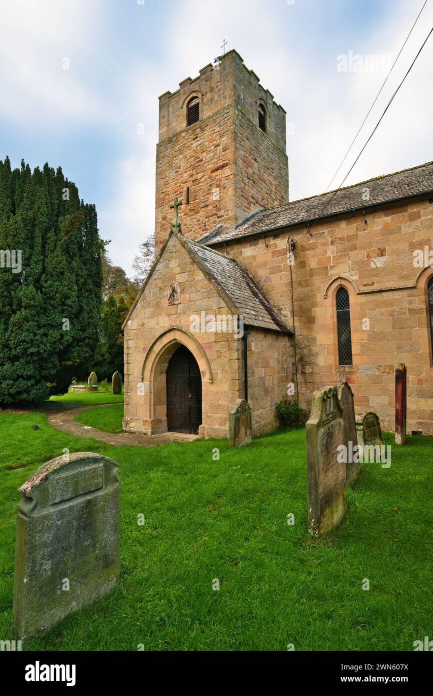 Anglo Saxon church tower and entry door Stock Photo - Alamy