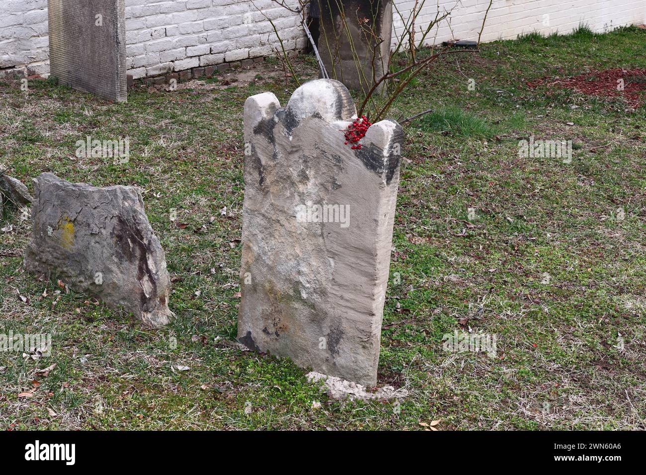 Ancient headstones in churchyard hi-res stock photography and images ...