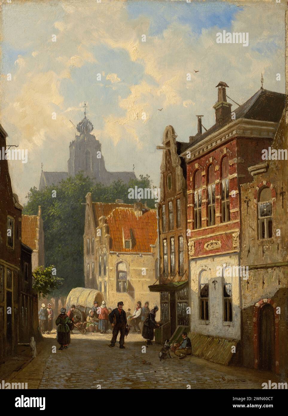Springer Cornelis - Dutch Street Scene (1850 55c.) 02 Stock Photo - Alamy