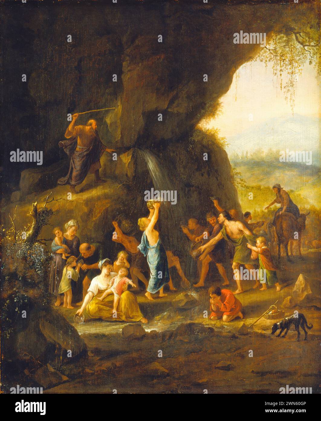 Steen Jan - Moses Striking the Rock (1648 53c Stock Photo - Alamy
