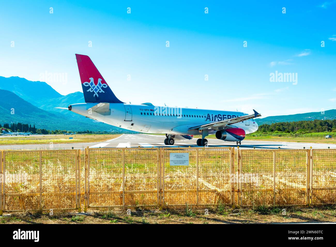 Tivat, Montenegro - July 3, 2021: Airplane Airbus A320 (YU-APH) of ...