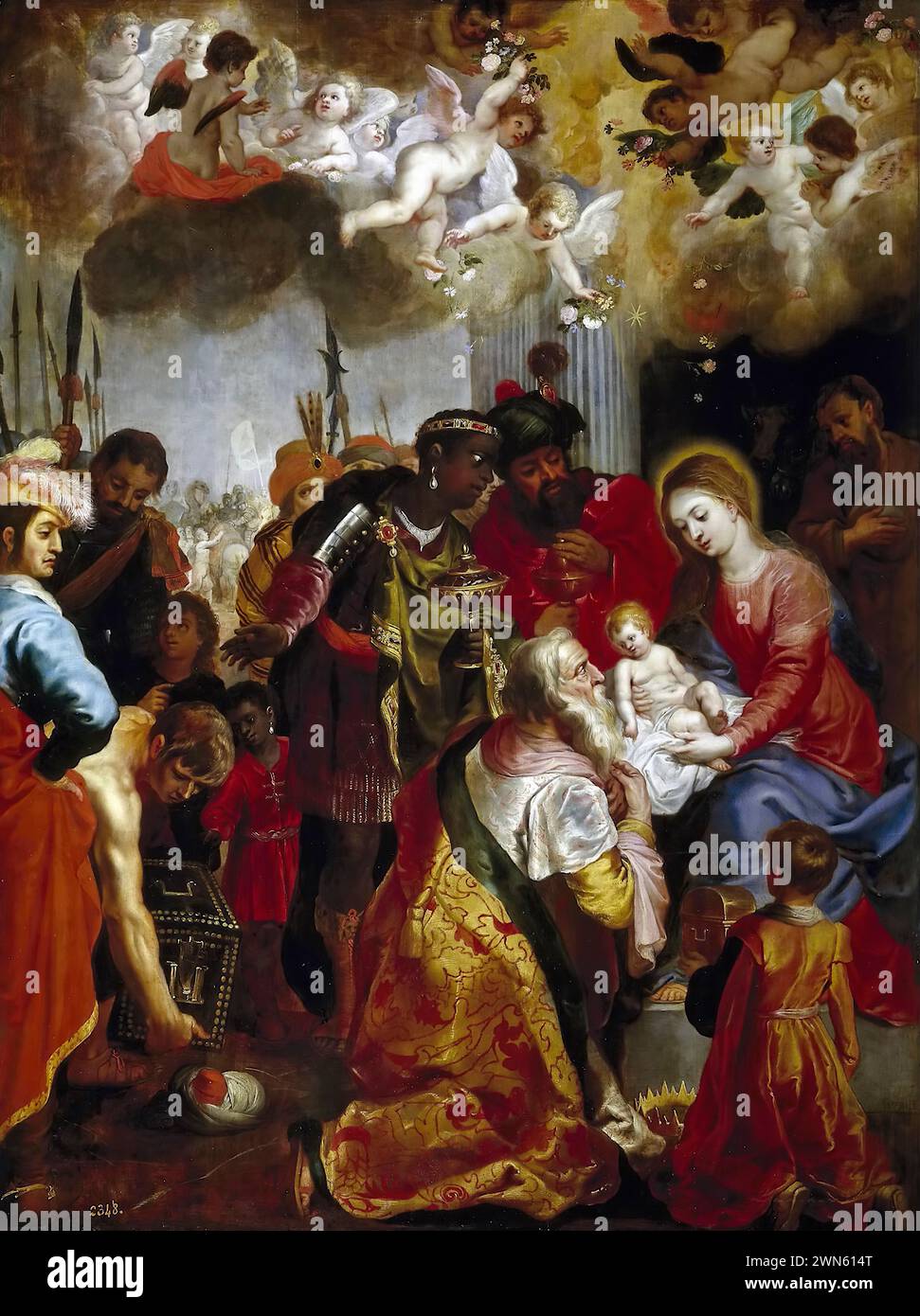 Van Balen Hendrick - Adoración de los Reyes Magos (non datato Stock ...