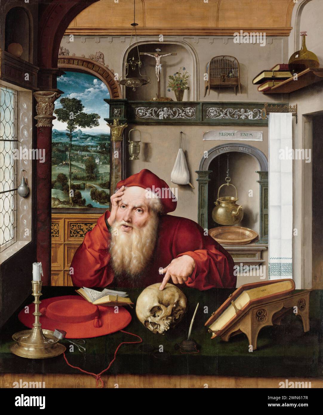 Van Cleve Joos - Saint Jerome in His Study (1521 Stock Photo - Alamy