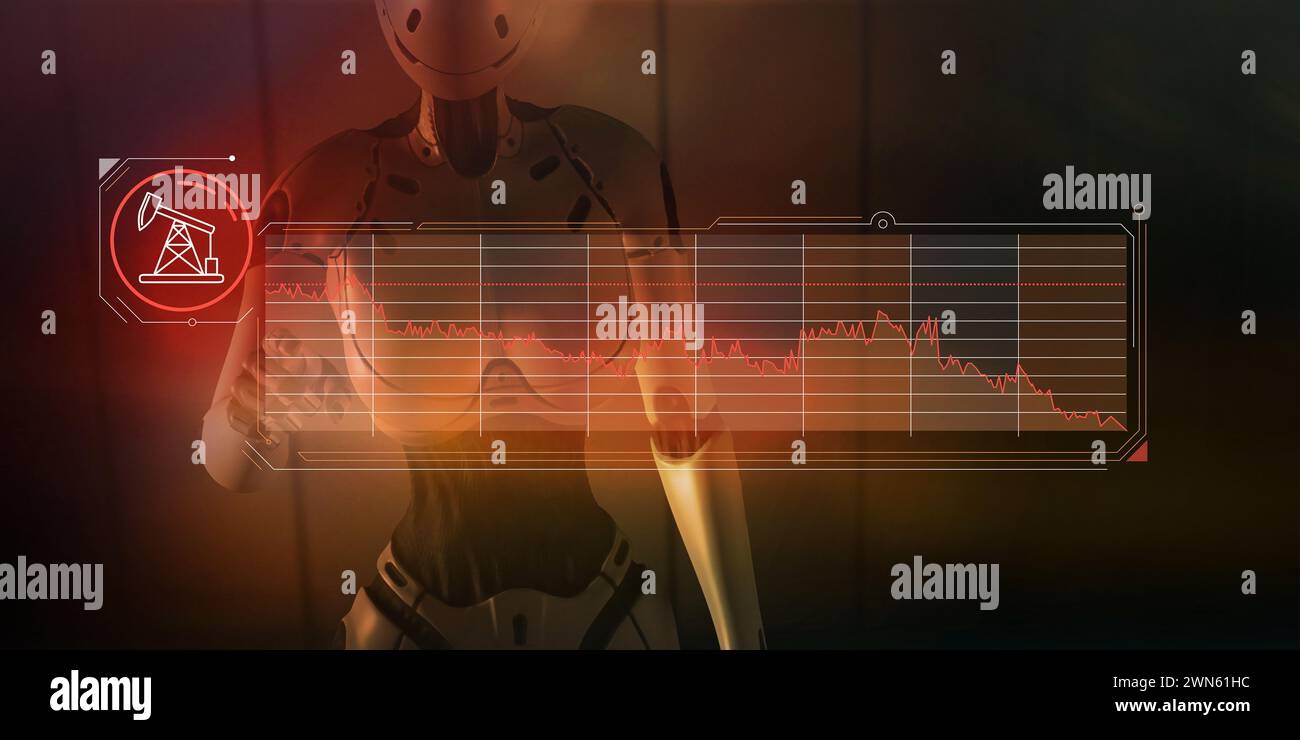 A simple infographic about falling crude oil prices Stock Photo - Alamy