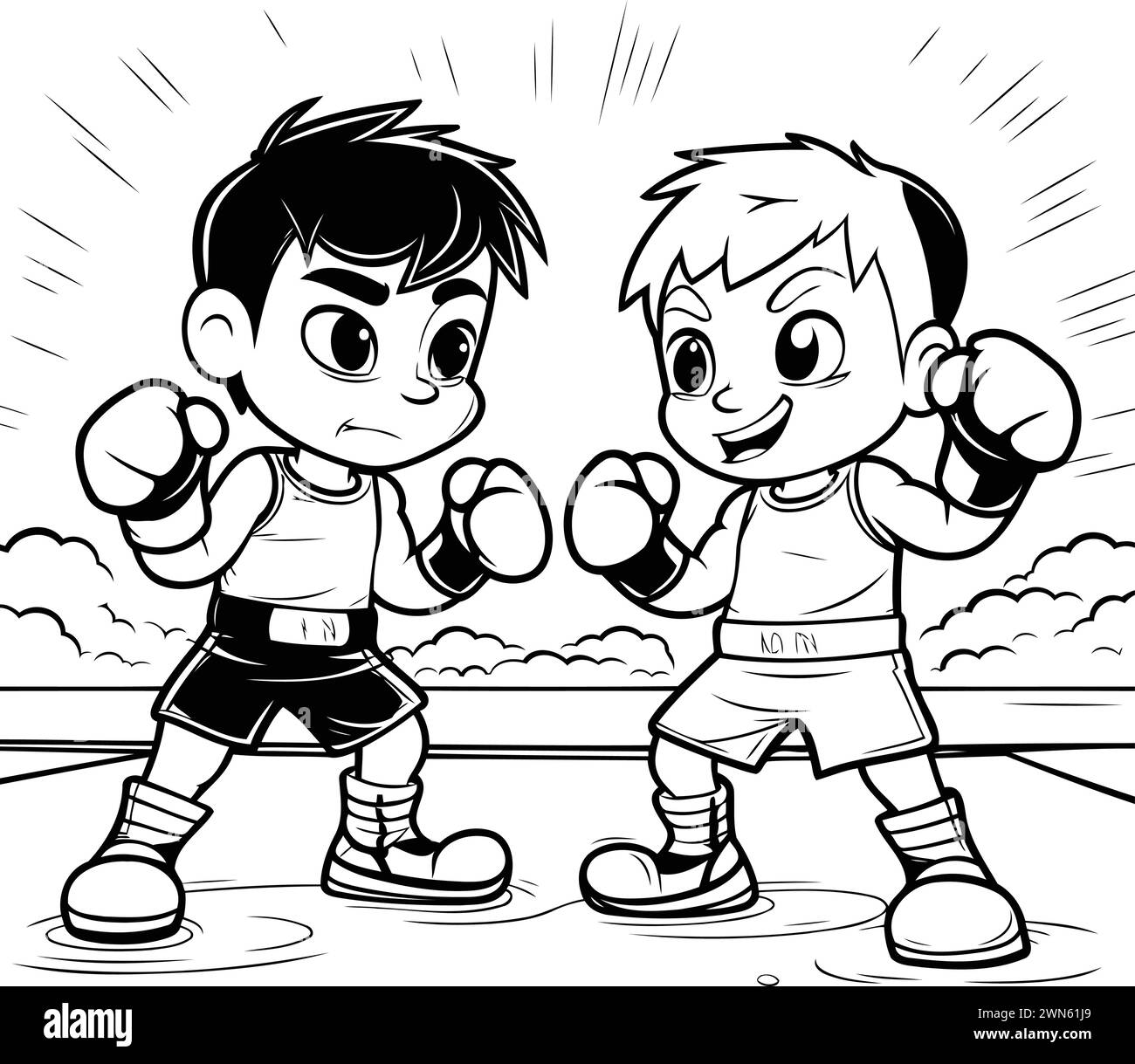 Kids fight clipart Black and White Stock Photos & Images - Alamy