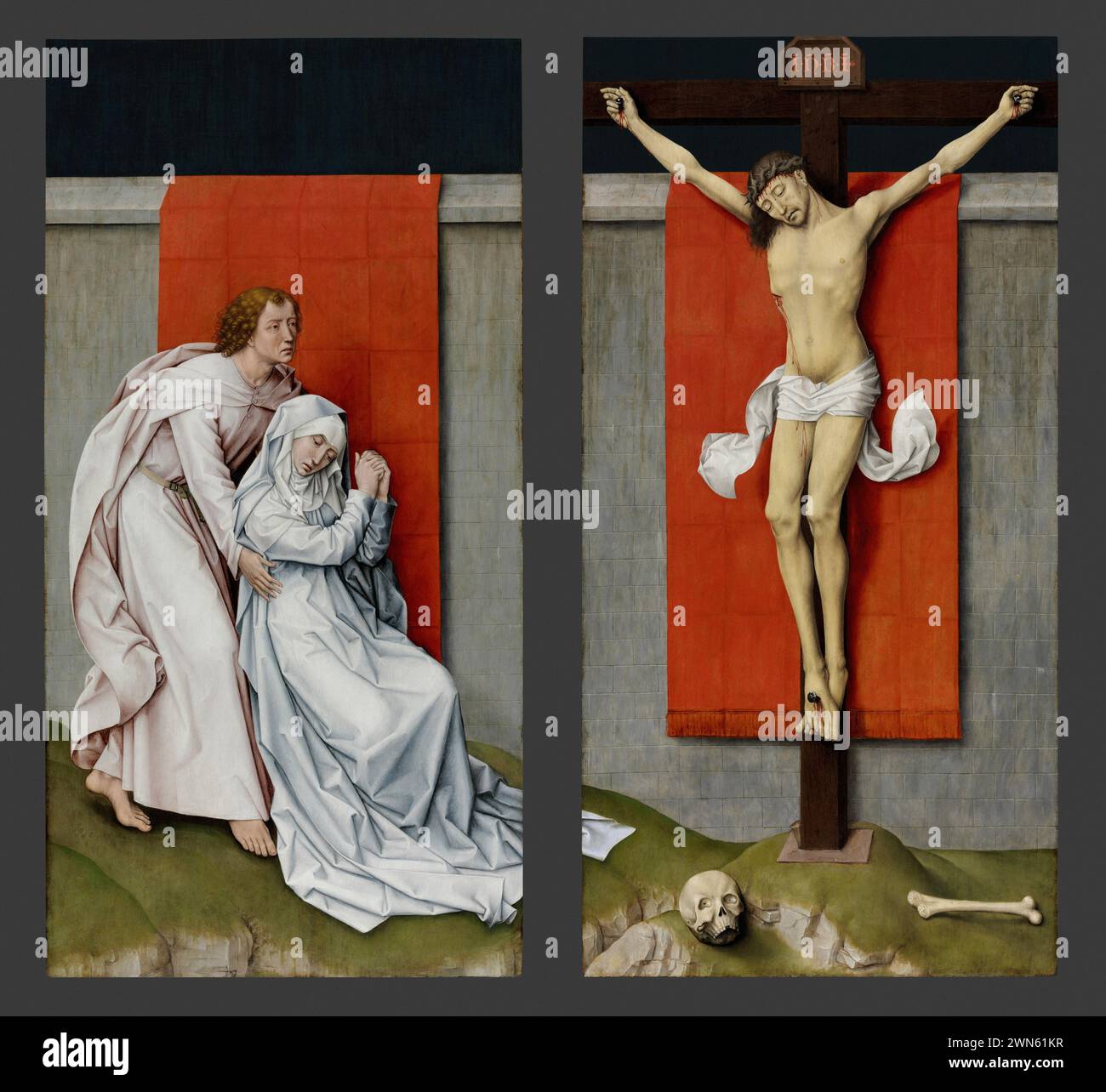 Van der Weyden Rogier - The Crucifixion, with the Virgin and Saint John the Evangelist Mourning ...