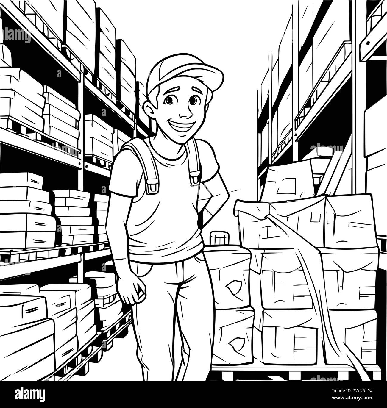 Warehouse worker Stock Vector Images - Alamy