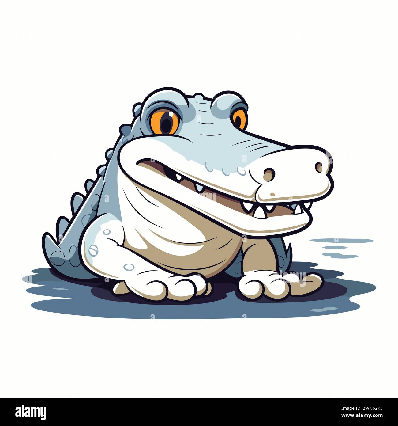 Cartoon crocodile isolated on a white background. Vector illustration ...