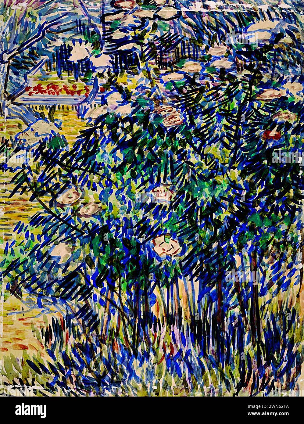 Garden of the asylum 1889 by vincent van gogh hi-res stock photography ...