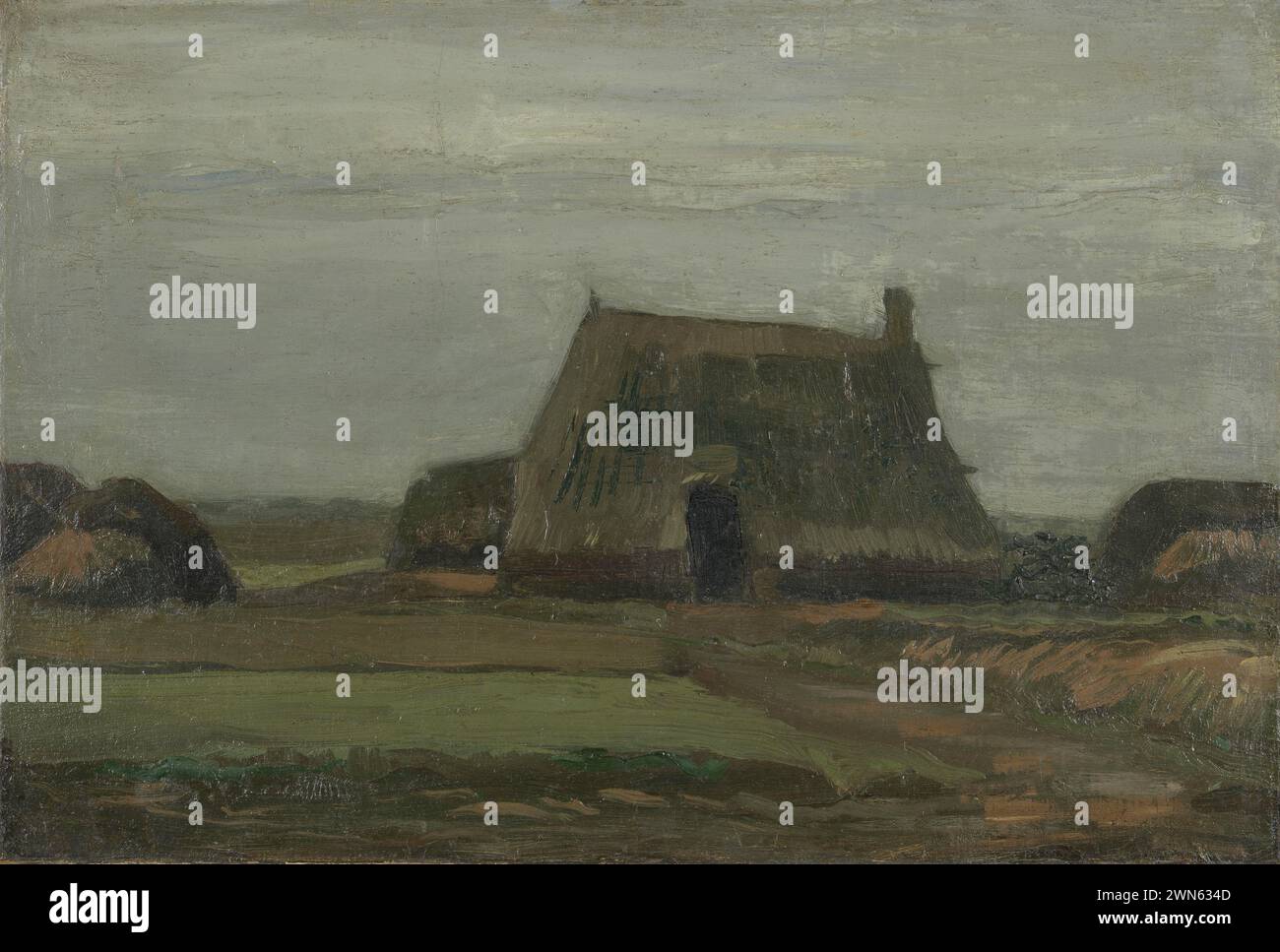 Van Gogh Vincent - Farm with Stacks of Peat (1883 Stock Photo - Alamy