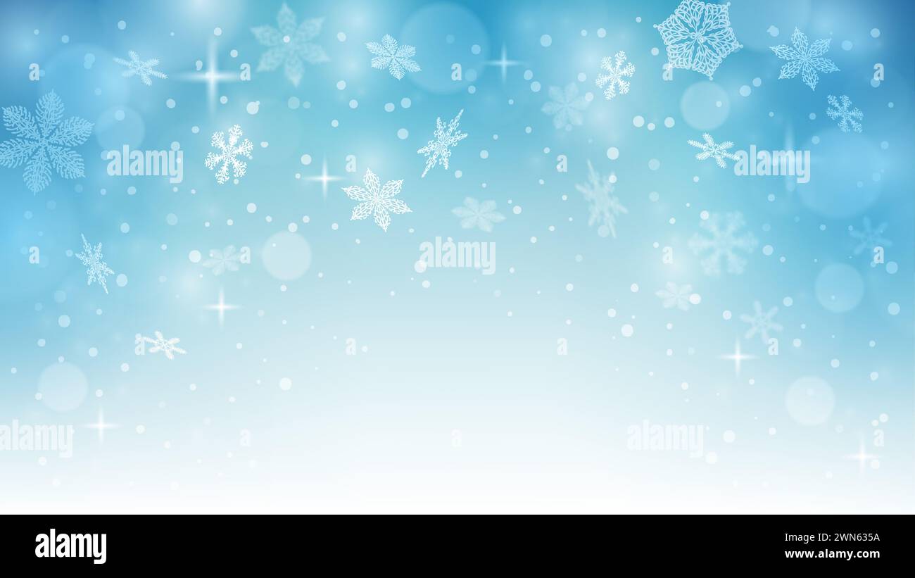 Holiday background template. Winter background with snow. Magic ...