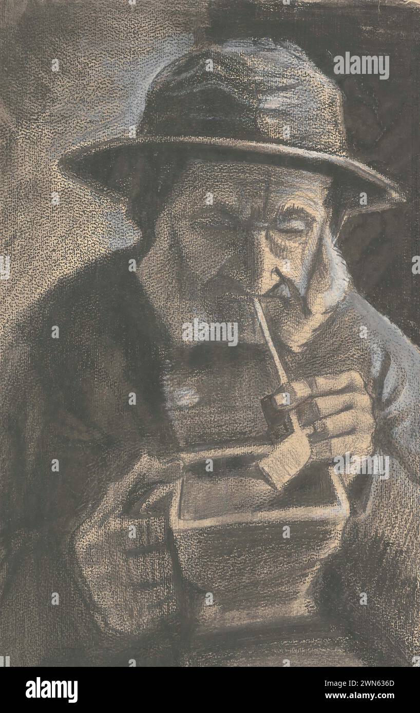 Van Gogh Vincent - Fisherman with Sou'wester, Pipe and Coal Pan (1883 ...