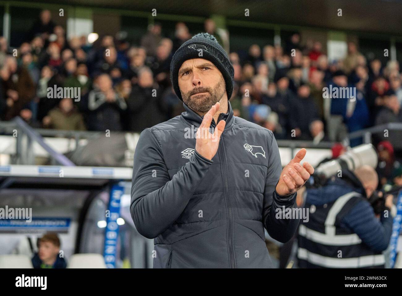 Derby County Manager Paul Warne pre-match at the Derby County FC v ...