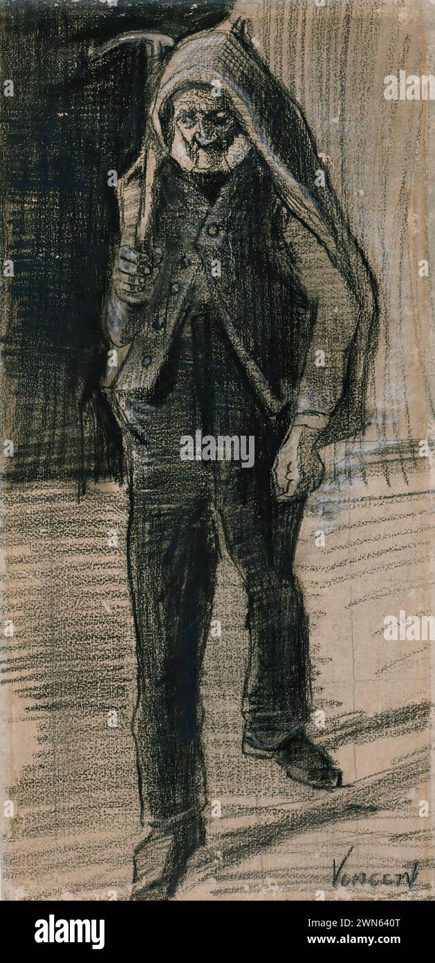 Van Gogh Vincent - Man with an axe on his shoulder (1882 Stock Photo ...