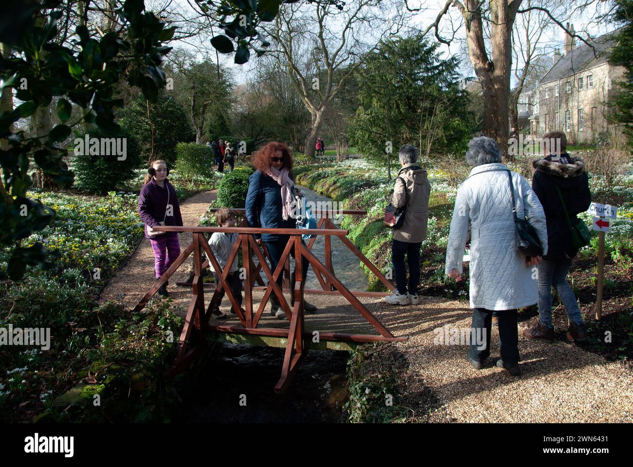 Garden visitors enjoy snowdrops and aconites at Little Ponton Hall ...