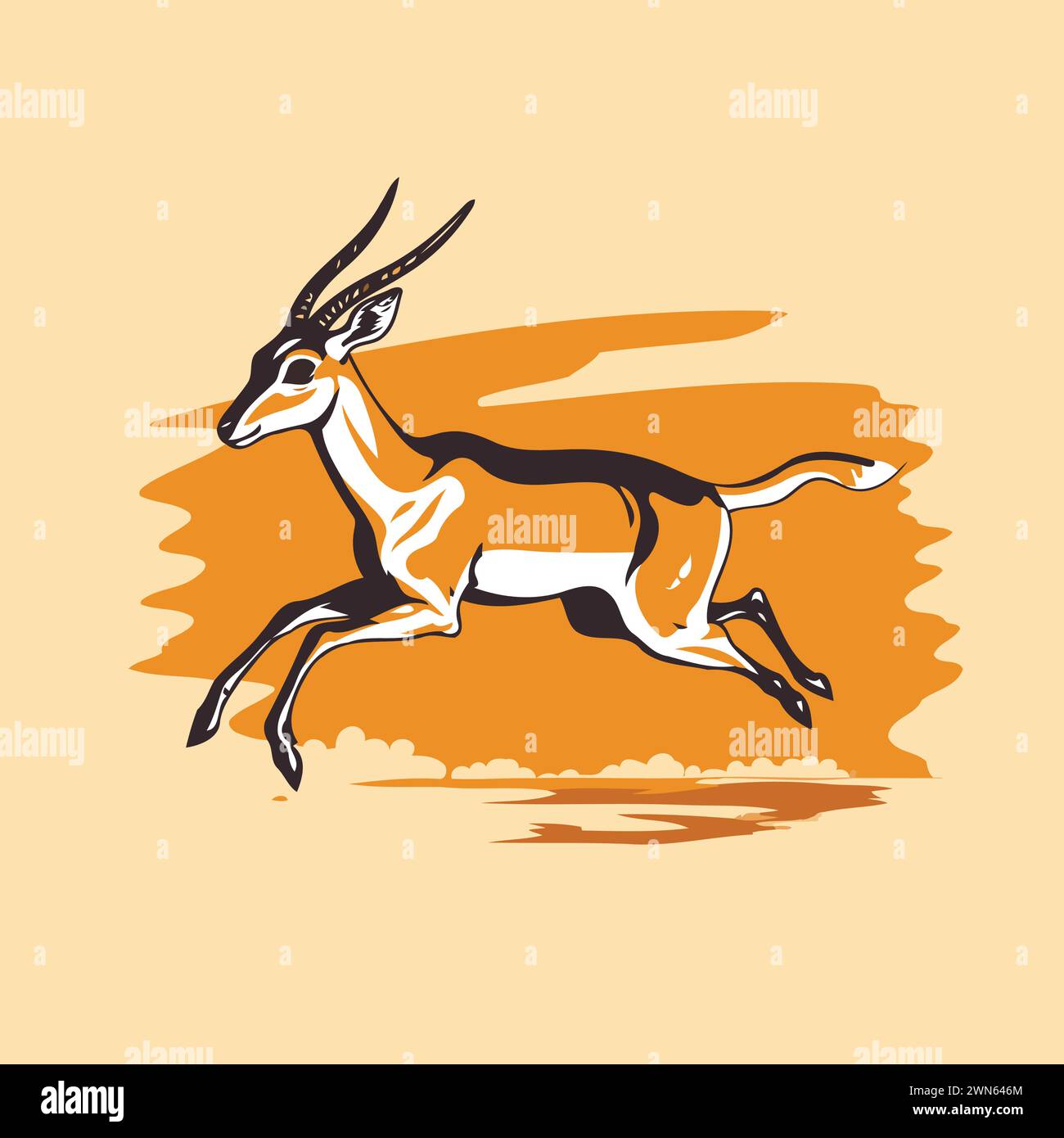 Antelope running cartoon hi-res stock photography and images - Alamy