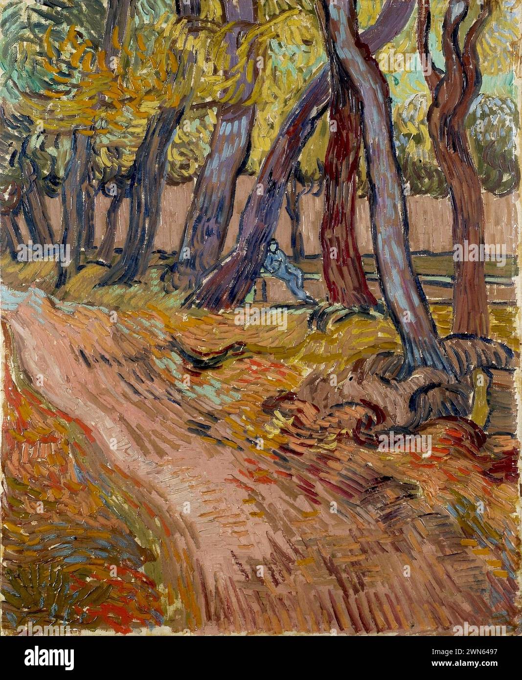 Van Gogh Vincent - Path in the garden of the asylum (1889 Stock Photo ...