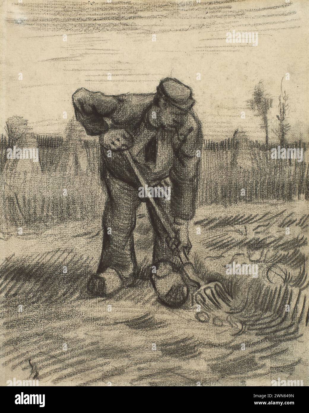 Van Gogh Vincent - Peasant digging up potatoes (1885 Stock Photo - Alamy