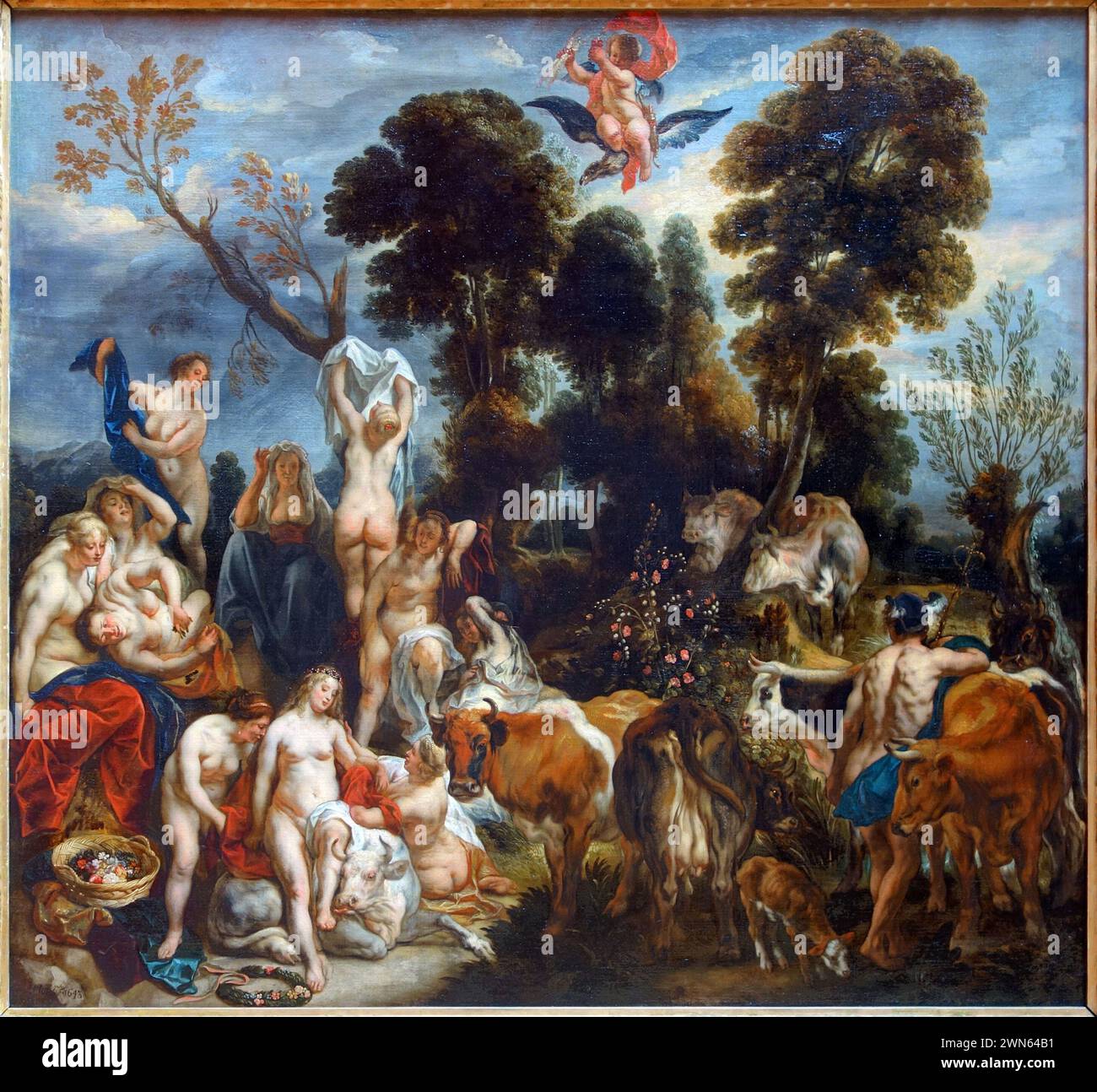 Jacob Jordaens (workshop) - The Abduction of Europa Baroque painting Stock Photo - Alamy