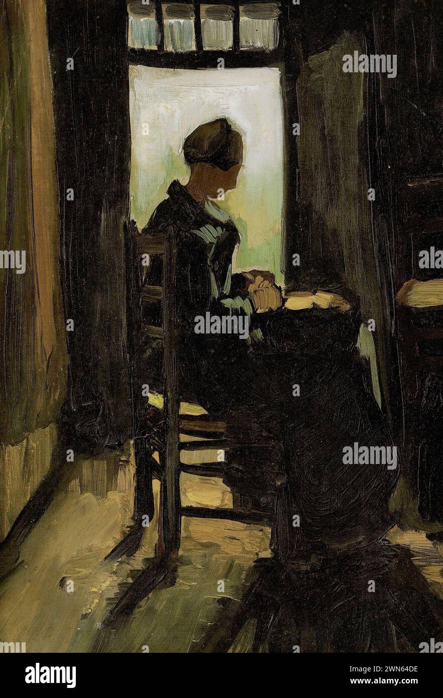 Van Gogh Vincent - Peasant Woman Seated before an Open Door, Peeling ...