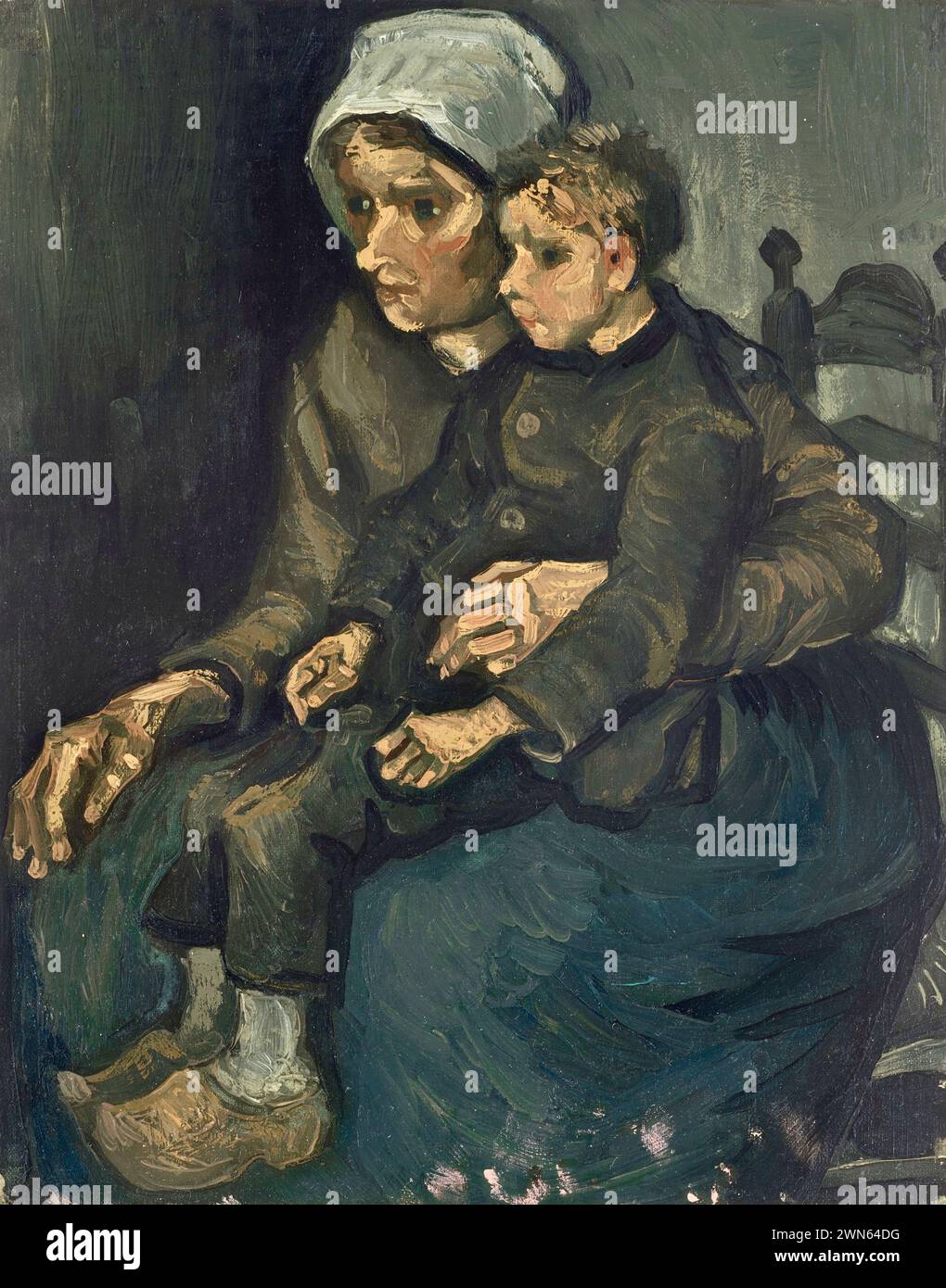 Van Gogh Vincent - Peasant Woman with Child on her Lap (1885 Stock ...