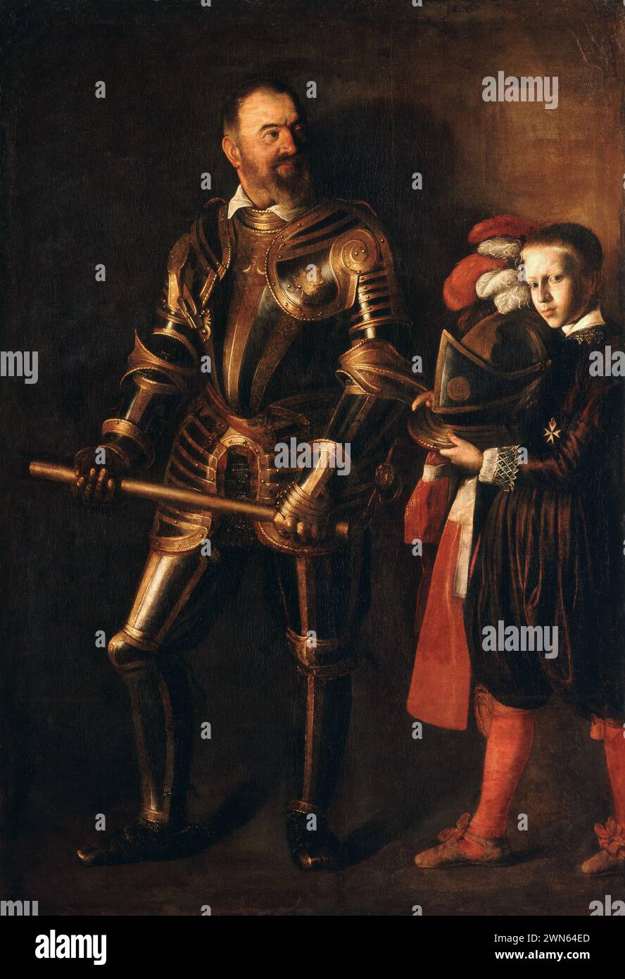 Portrait of Alof de Wignacourt and his Page-Caravaggio (1607-1608 Stock ...