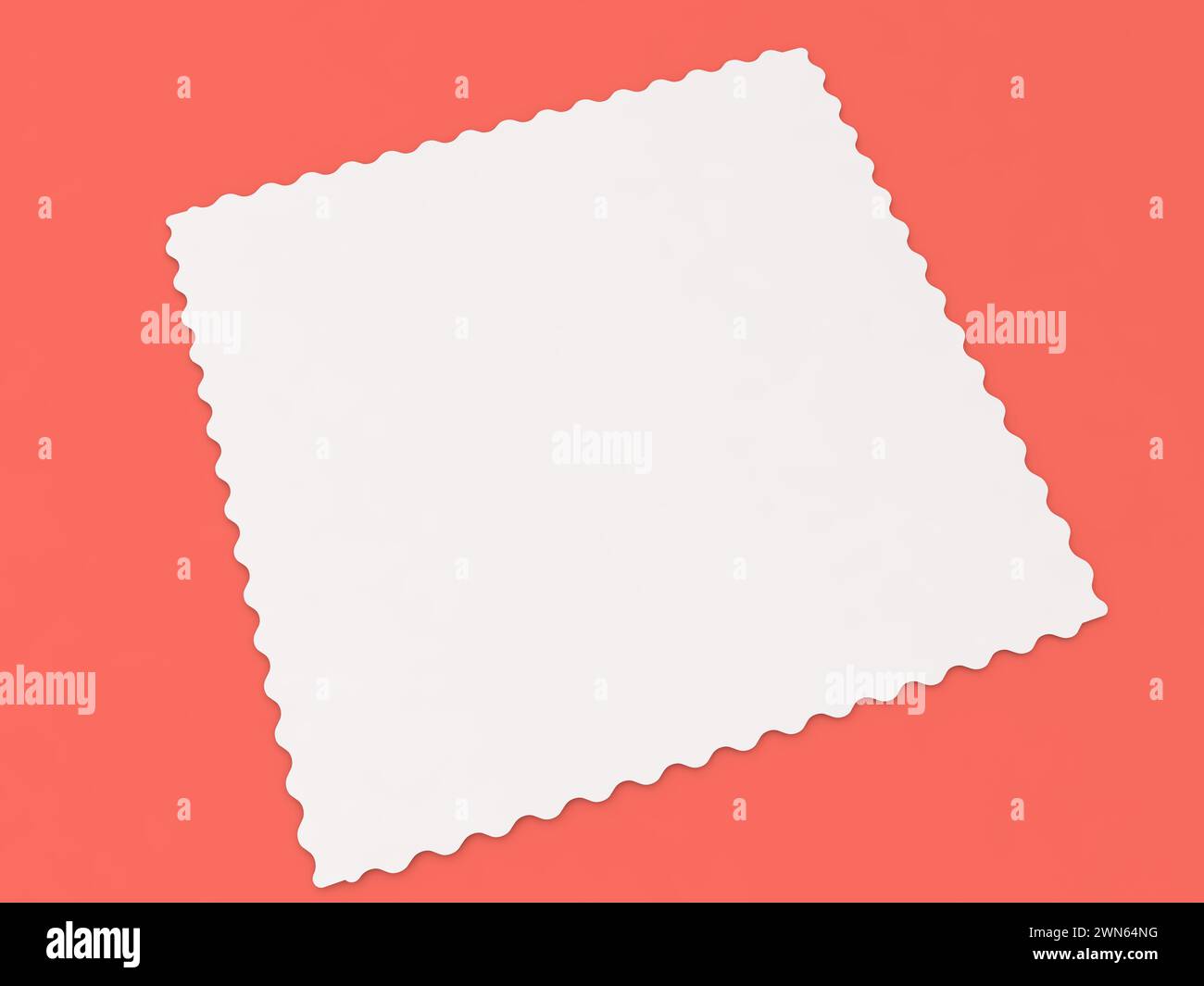 Postal paper white stamp on a red background. 3d render illustration ...