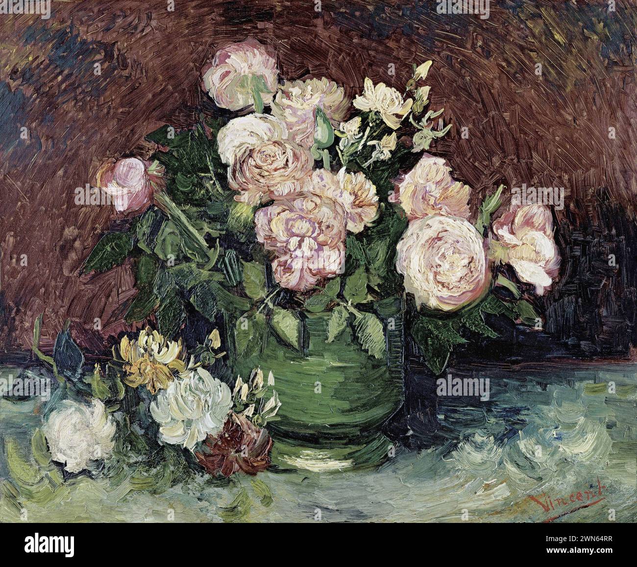 Van Gogh Vincent - Roses and peonies (1886 Stock Photo - Alamy