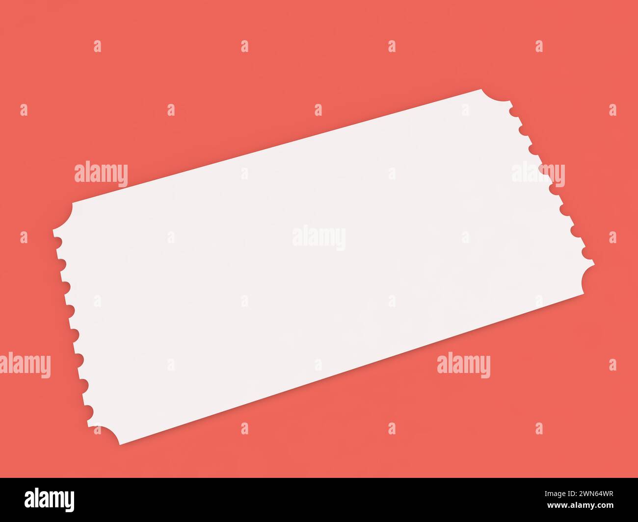 Postage stamp paper mockup on red background. 3d render illustration ...