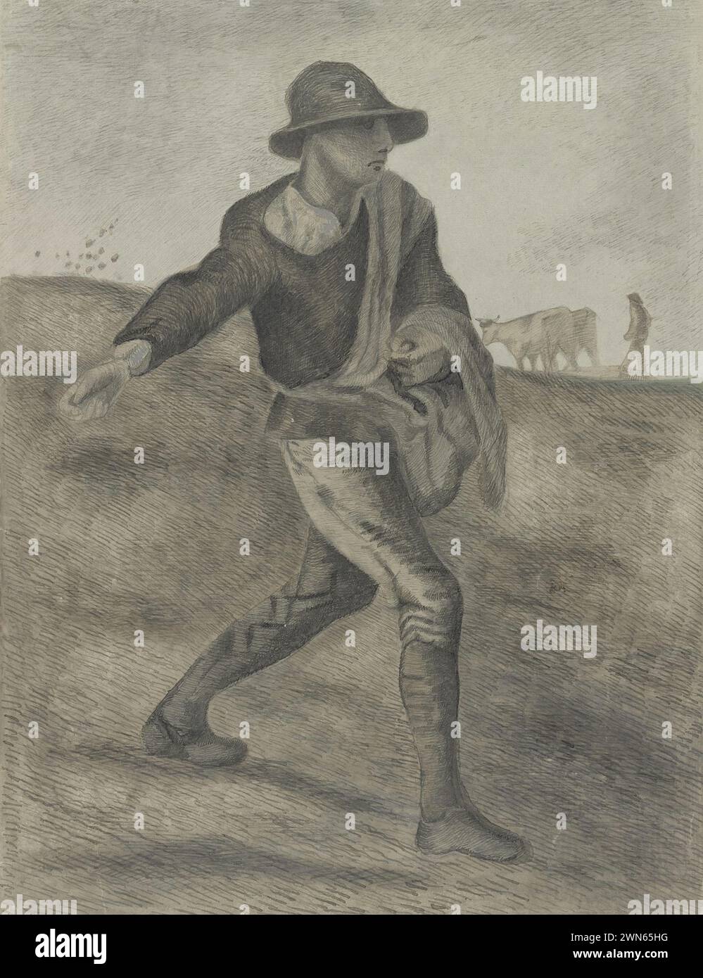 Van Gogh Vincent - The Sower (after Millet) 01 Stock Photo - Alamy