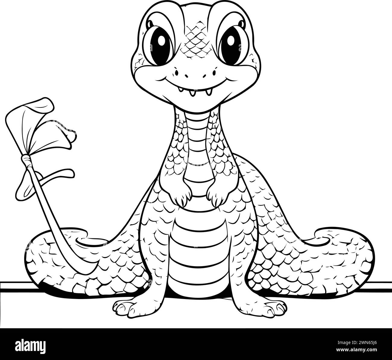 Snake cartoon illustration coloring book Cut Out Stock Images ...