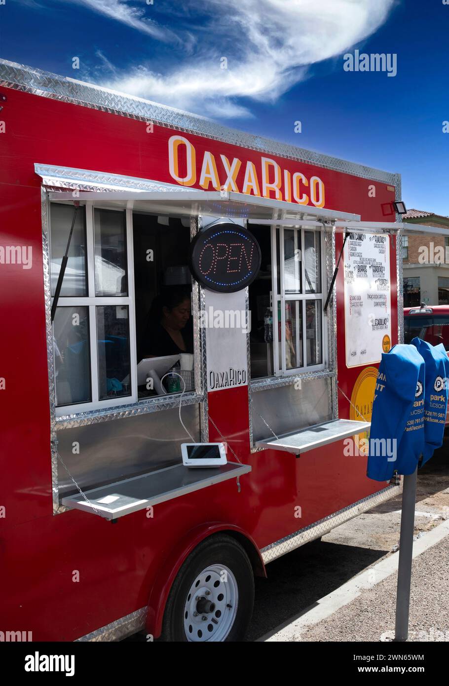 A new bright red & shiny food truck, OaxaRico, serves up Mexican fare ...