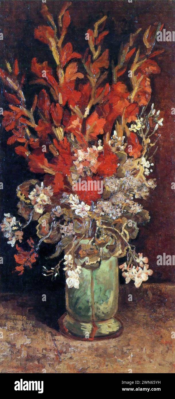 Van Gogh Vincent - Vase with Gladioli and Carnations (1886 Stock Photo ...