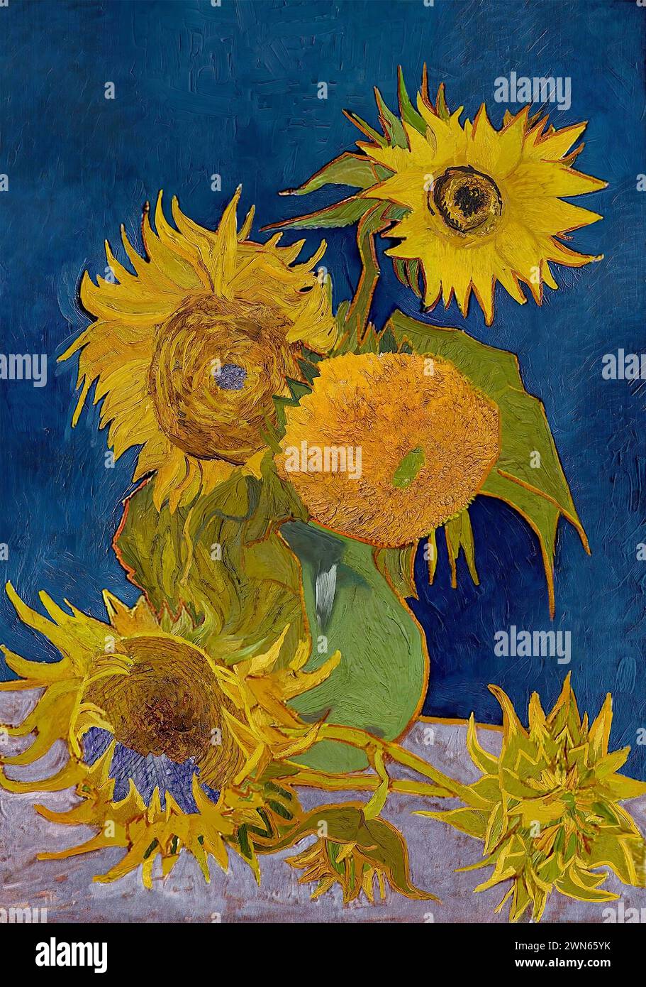 Van Gogh Vincent - Vase with Five Sunflowers (1888 Stock Photo - Alamy