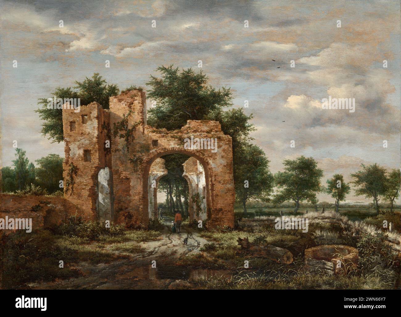Van Ruisdael Jacob - A Ruined Castle Gateway (1650 55c Stock Photo - Alamy