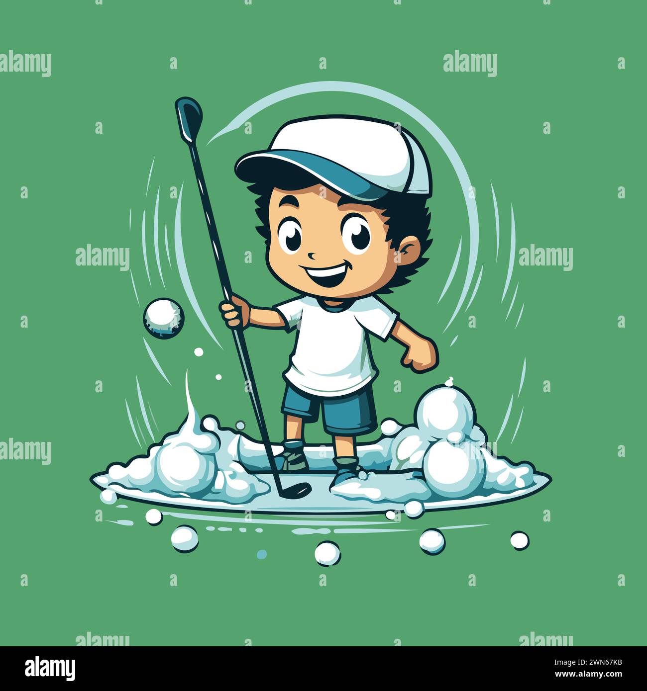 Boy play golf Stock Vector Images - Alamy