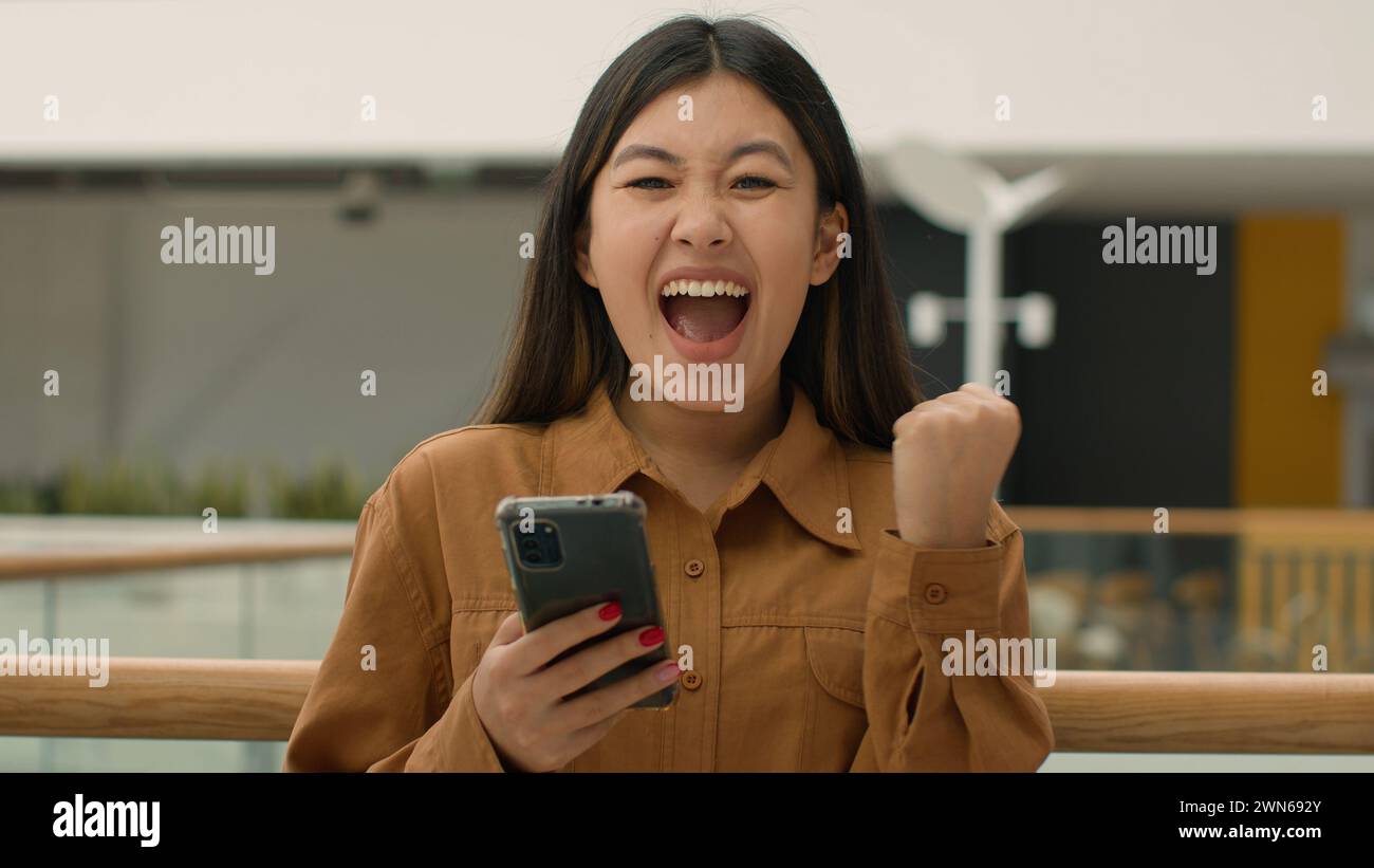 Yes emotional asian female hi-res stock photography and images - Alamy