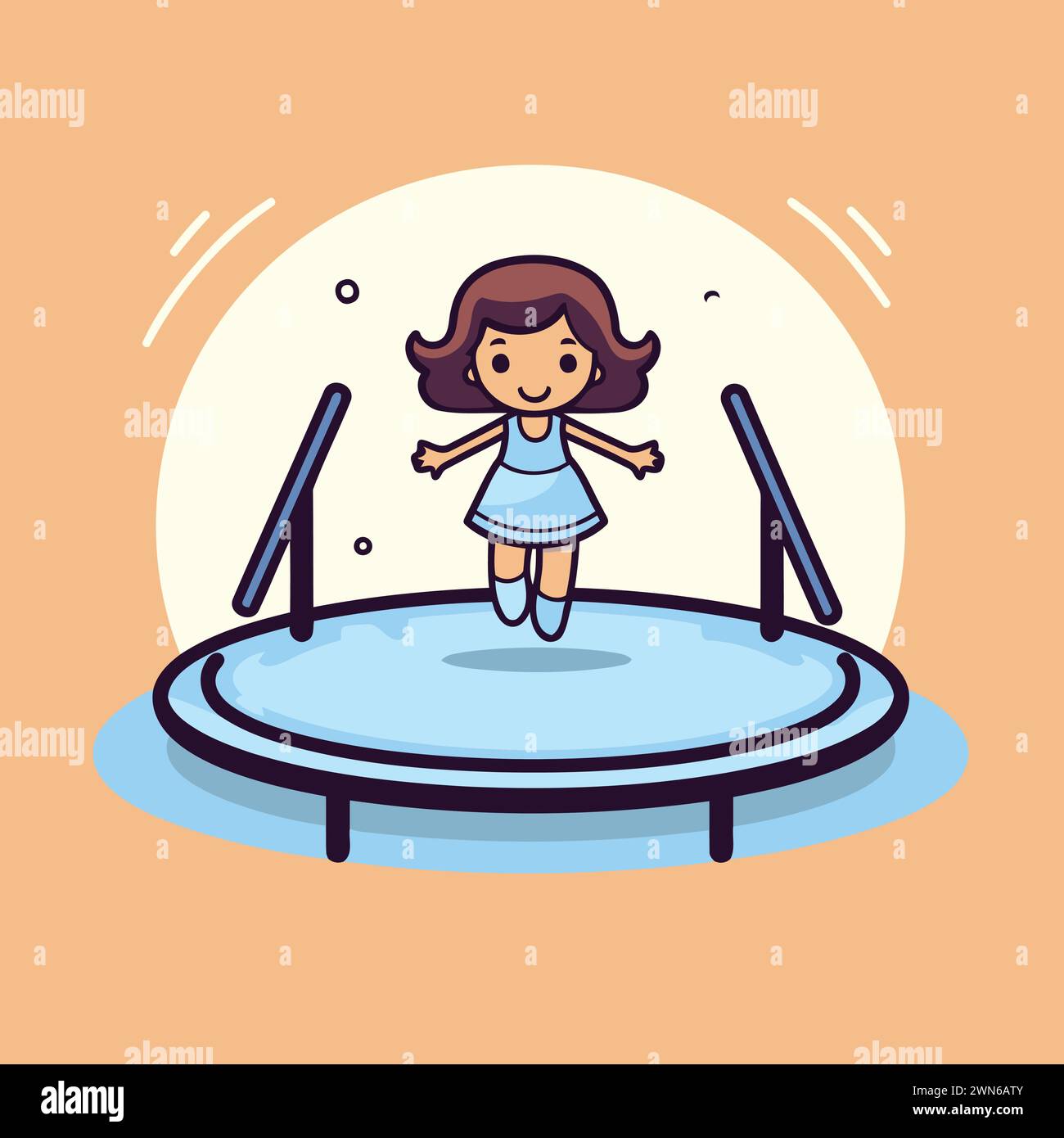 Girl jumping on trampoline Stock Vector Images - Alamy