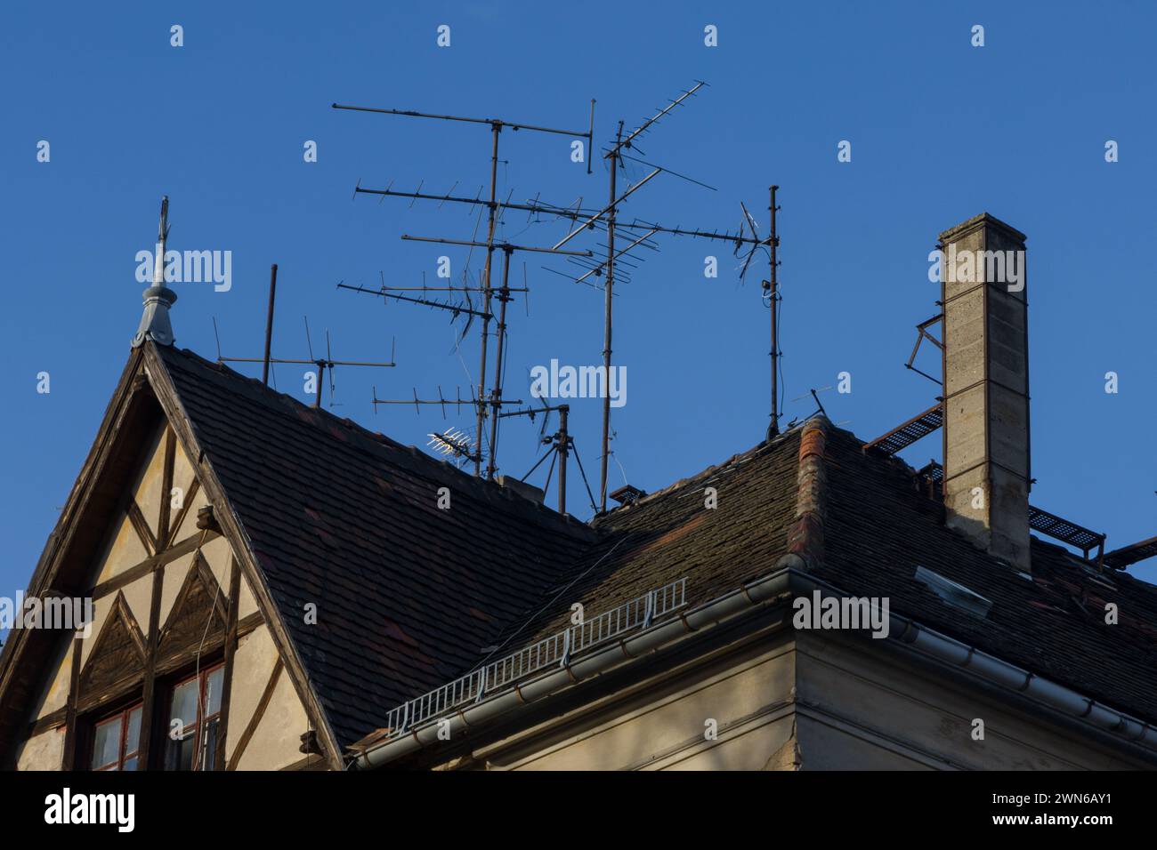 DDR antennas on the roof Stock Photo - Alamy