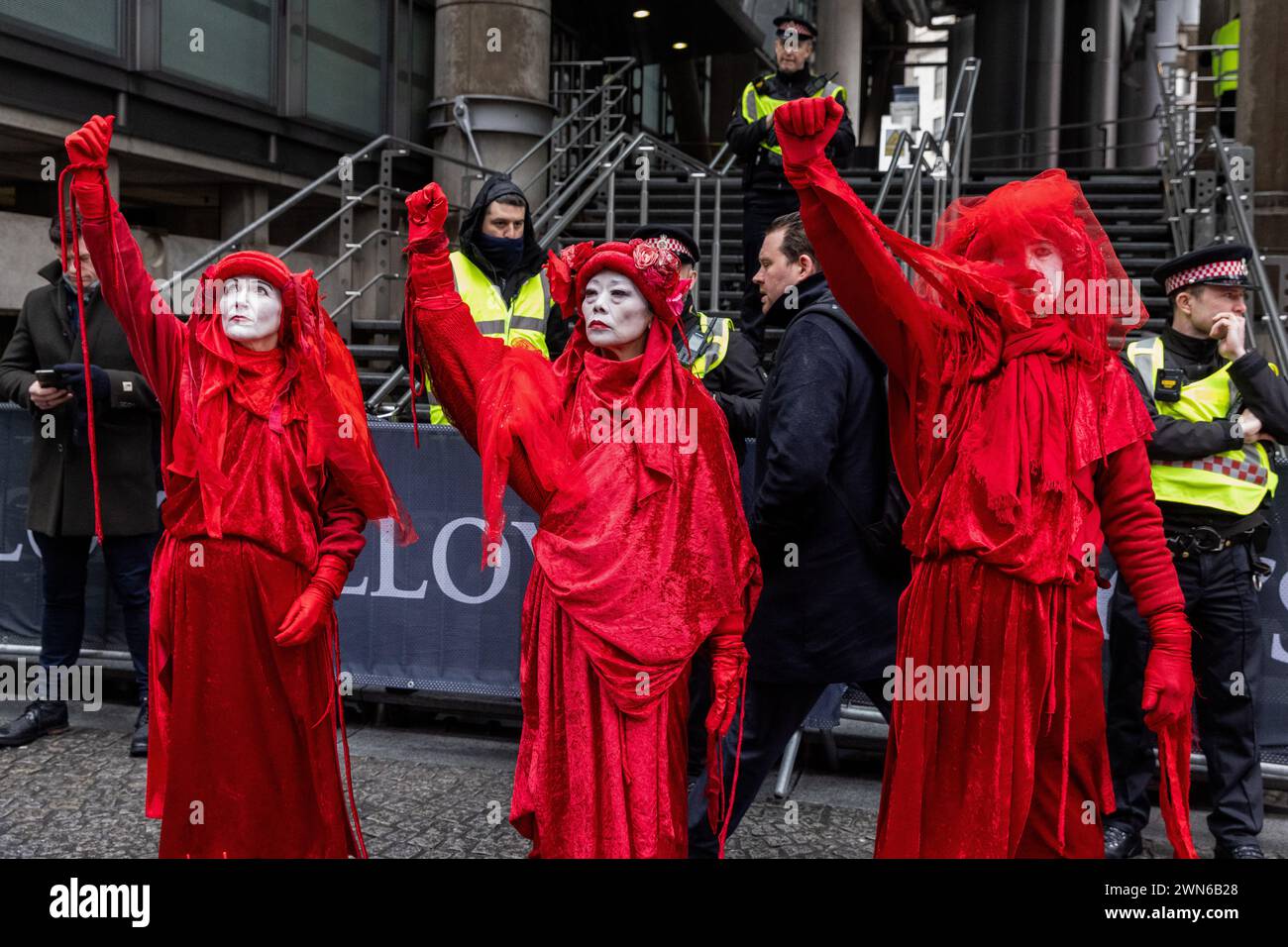 London, UK. 29th February, 2024. Extinction Rebellion Red Rebels ...