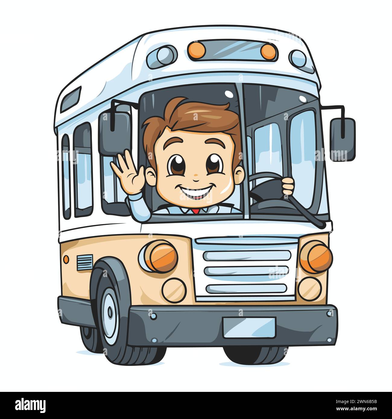 Child waving school Stock Vector Images - Alamy