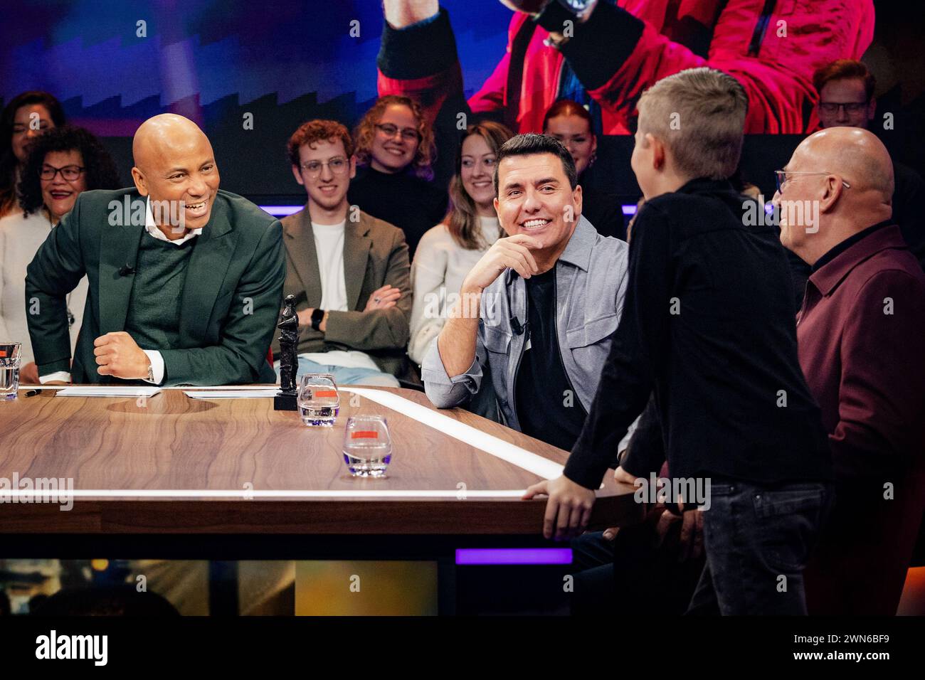 AMSTERDAM - Jan Smit receives an Edison Pop Oeuvre Prize from his son ...