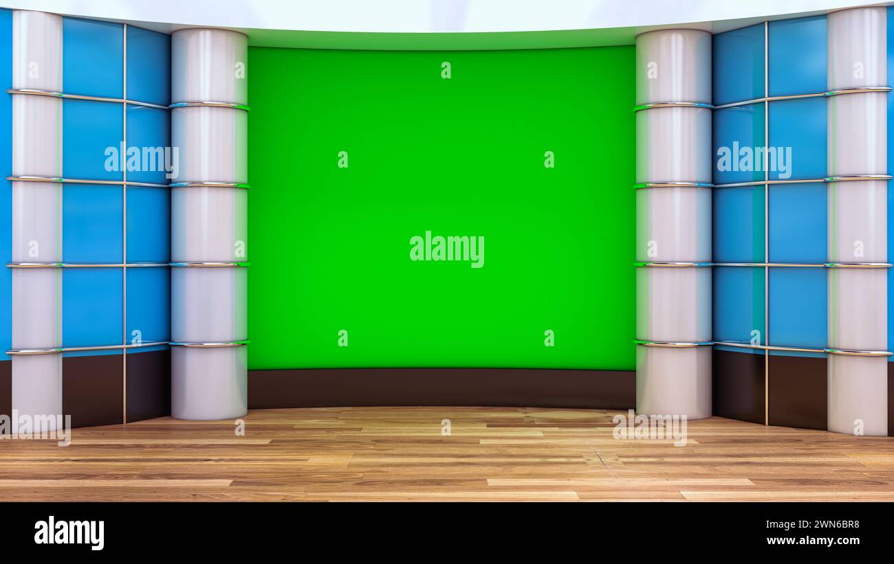 Virtual TV studio set with screens Stock Photo - Alamy