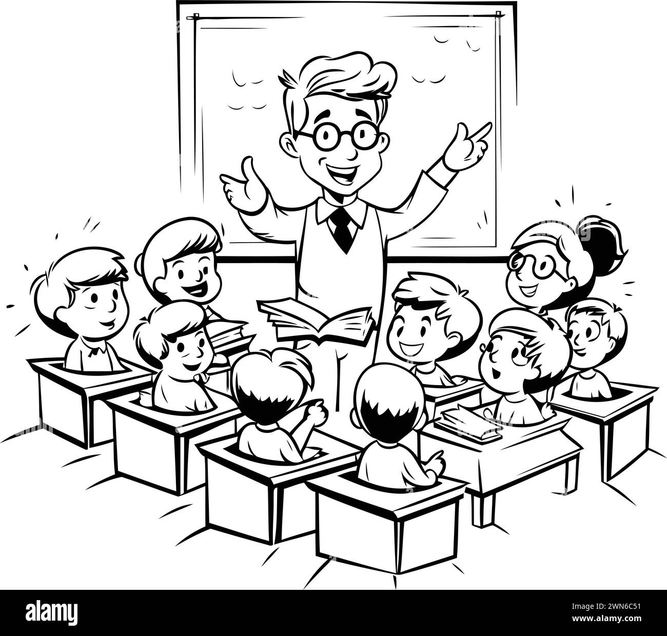 Pupils in the classroom Stock Vector Images - Alamy