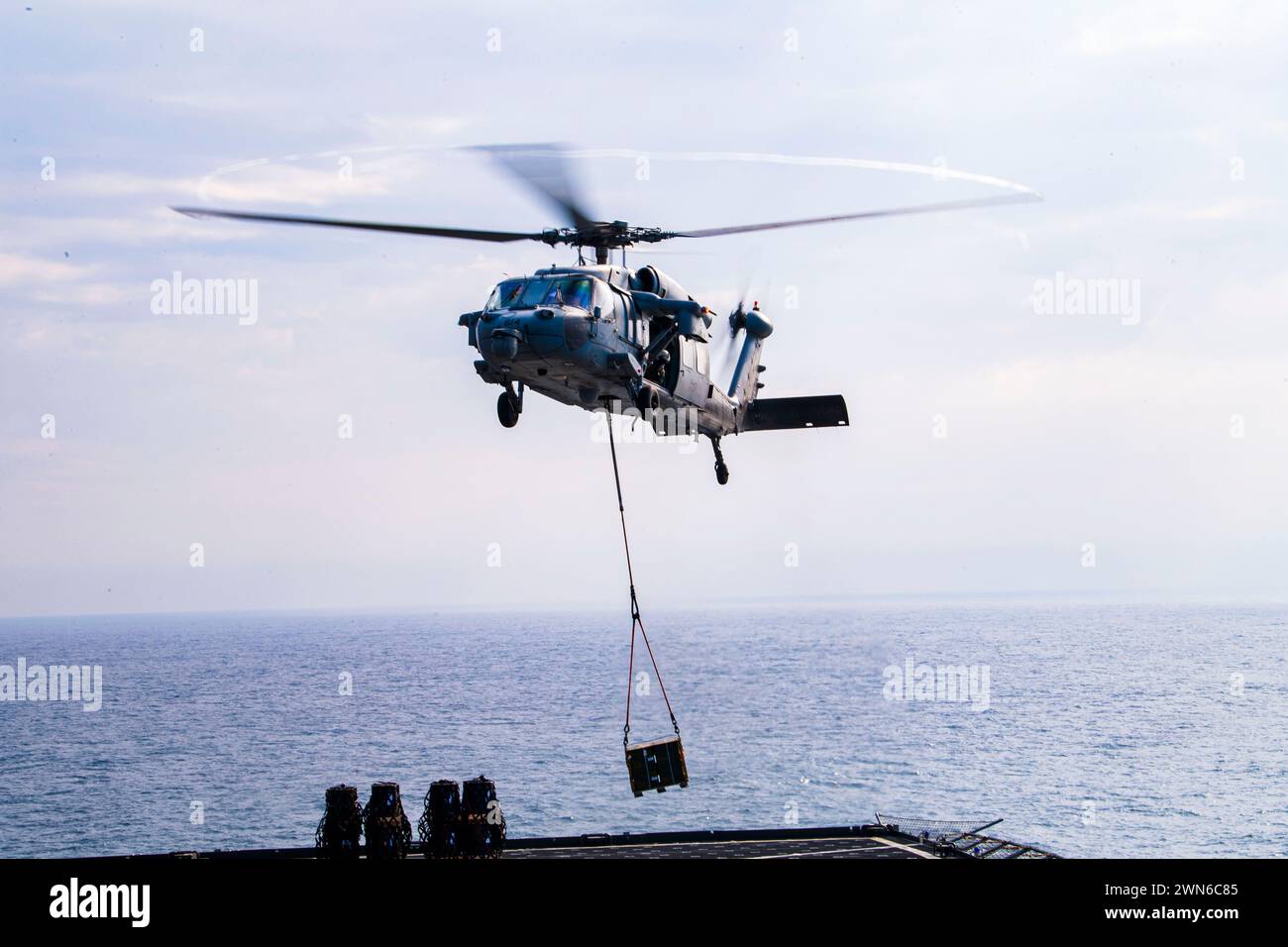 240224-N-TN409-1787 ATLANTIC OCEAN (Feb. 24, 2024) An MH-60S Sea Hawk ...