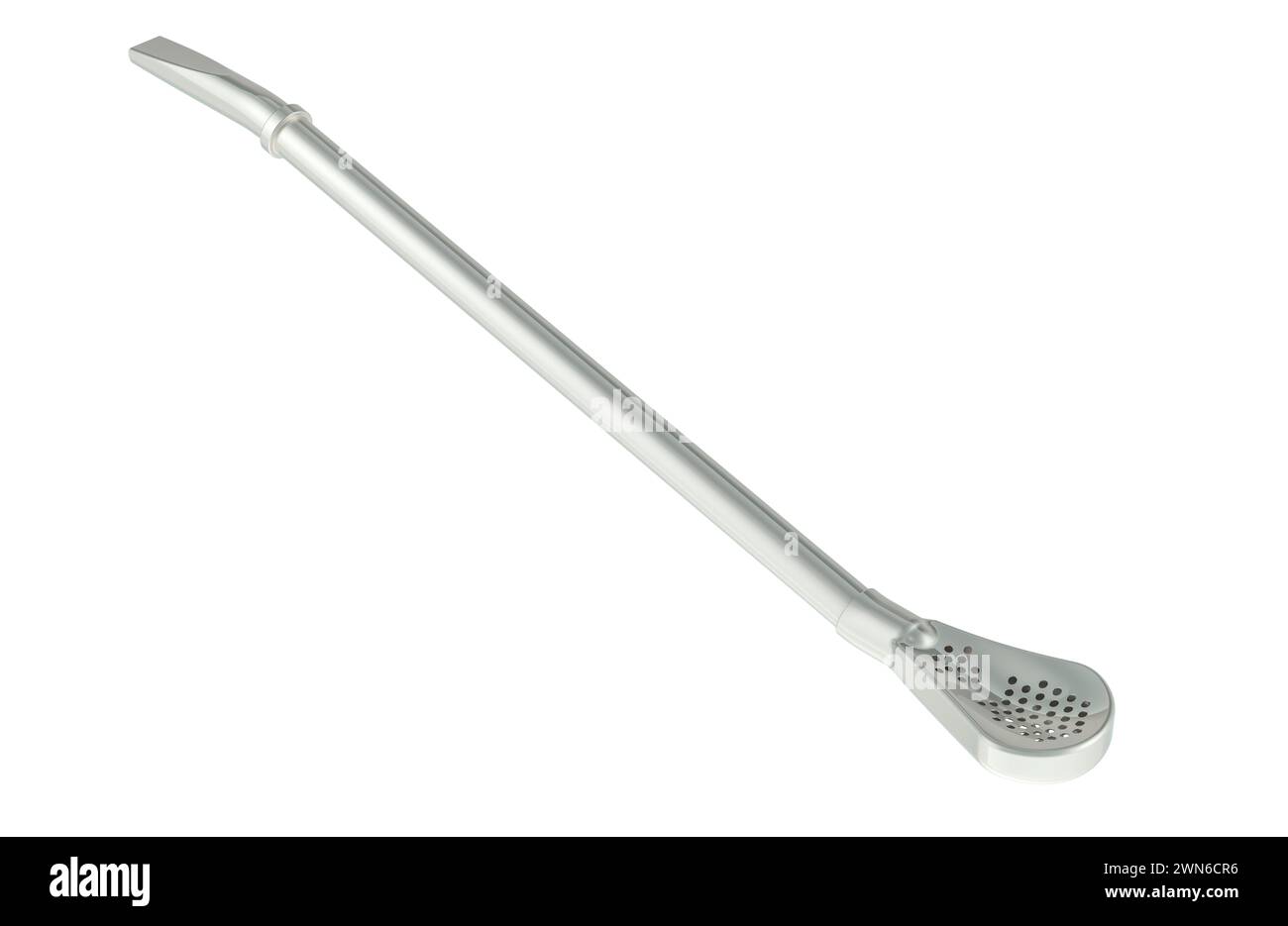 Spoon bombilla. Yerba Mate Bombilla, 3D rendering isolated on white ...