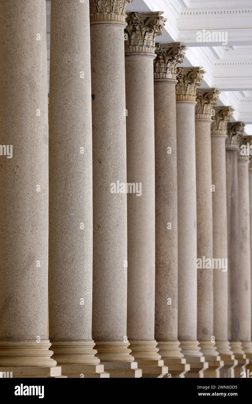 Mill Colonade, Neo-Renaissance structure with Corinthian columns in spa ...