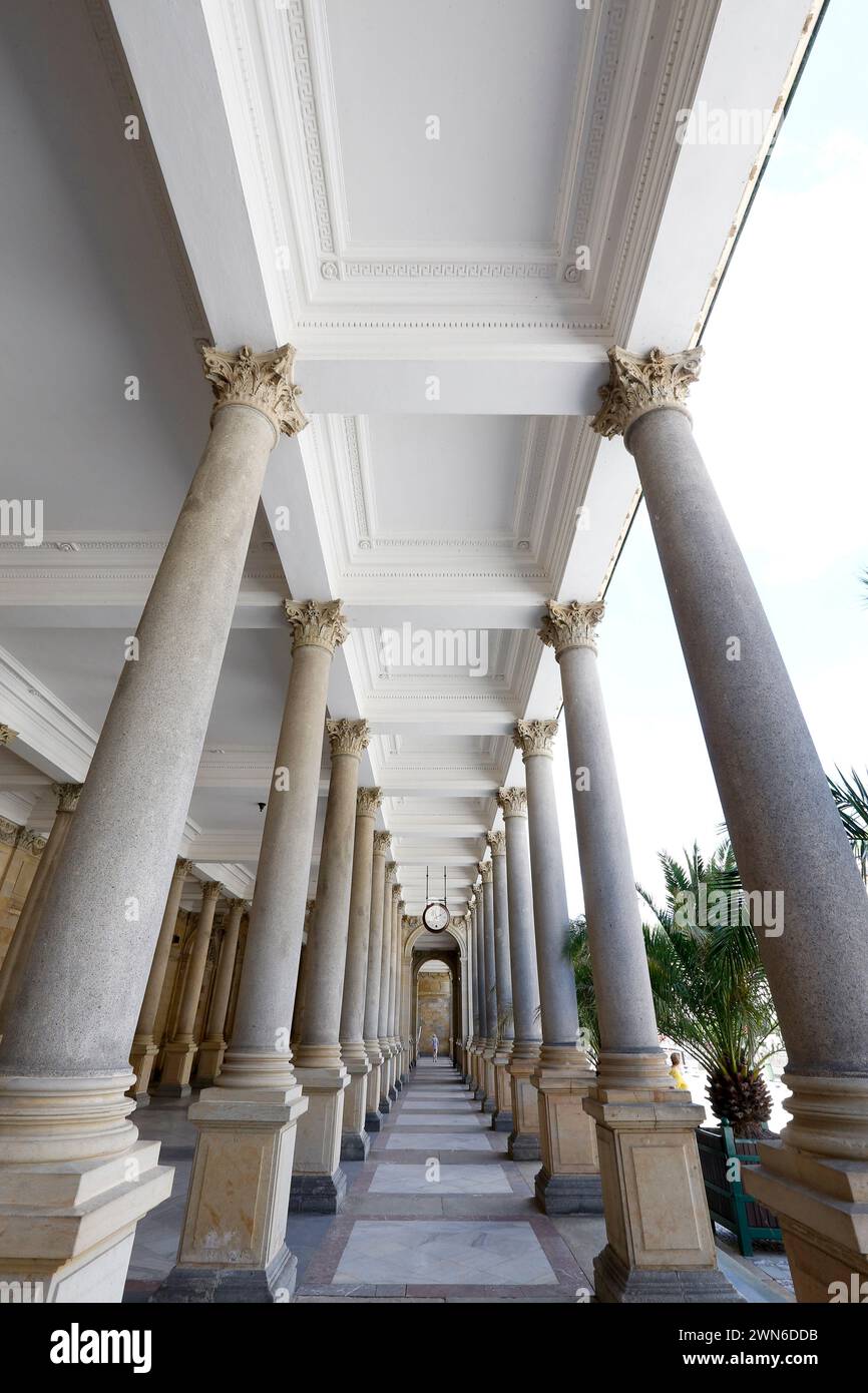 Mill Colonade, Neo-Renaissance structure with Corinthian columns in spa ...