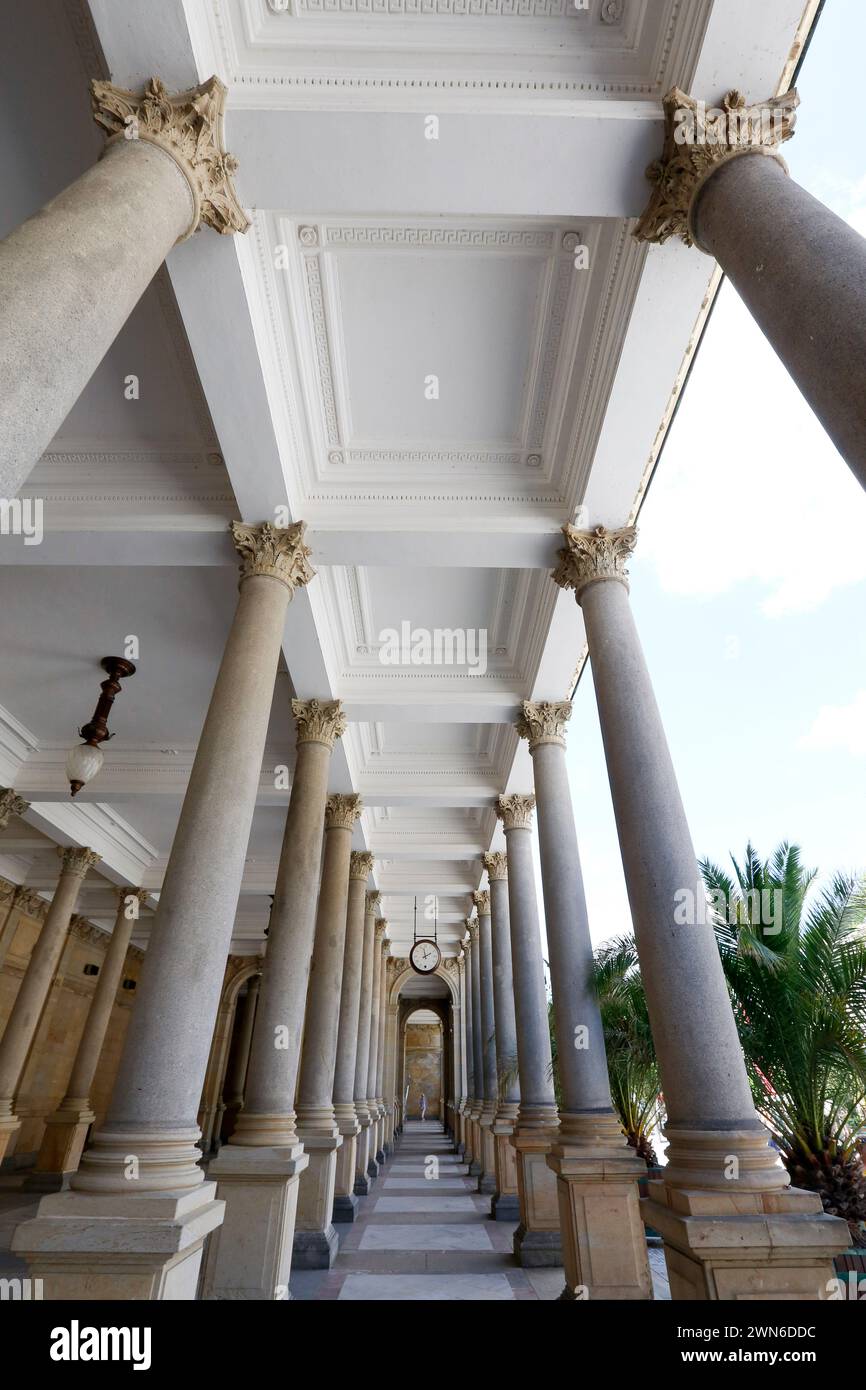 Mill Colonade, Neo-Renaissance structure with Corinthian columns in spa ...