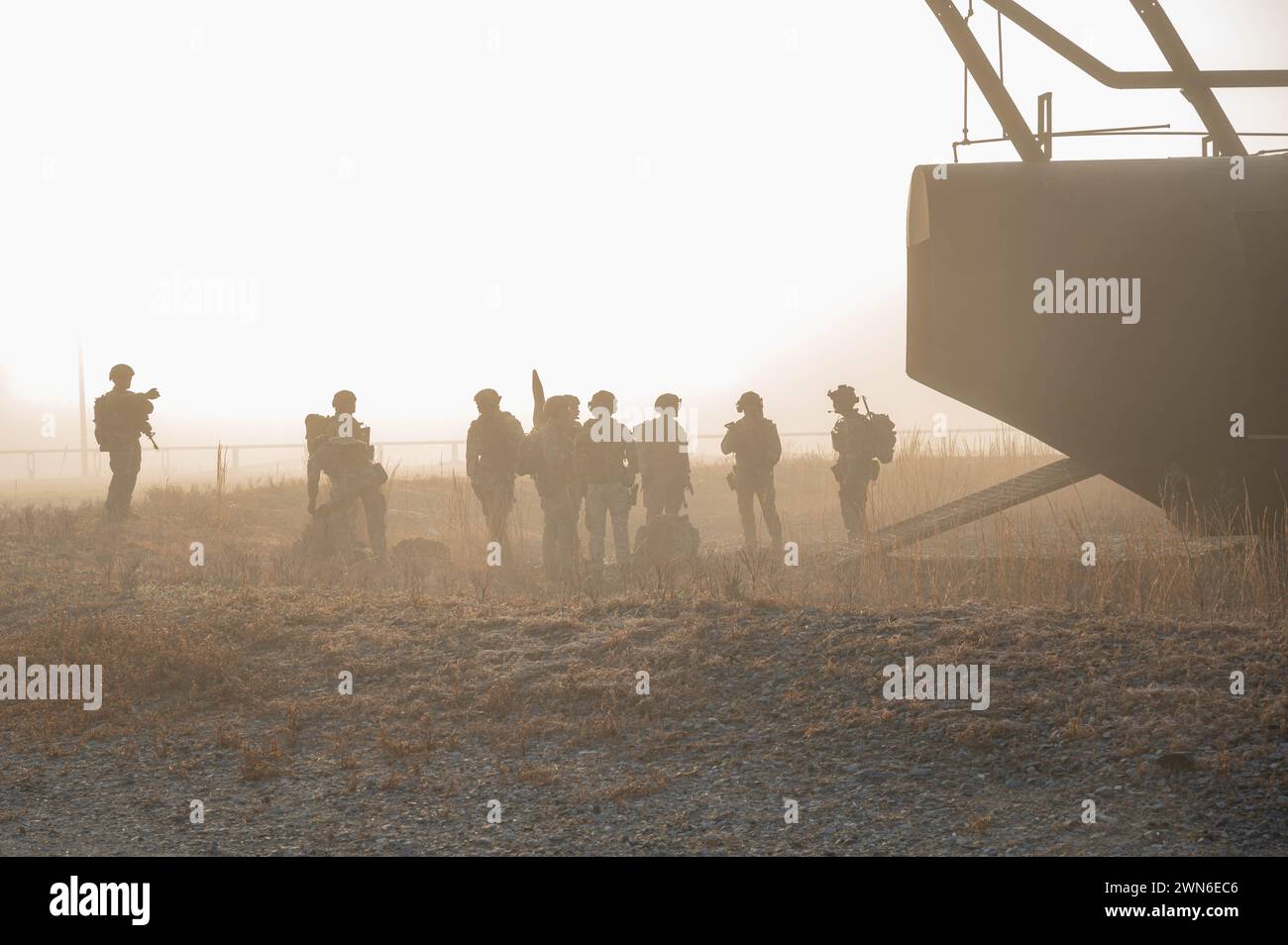 U.S. Airmen assigned to the 4th Civil Engineer Squadron are briefed ...